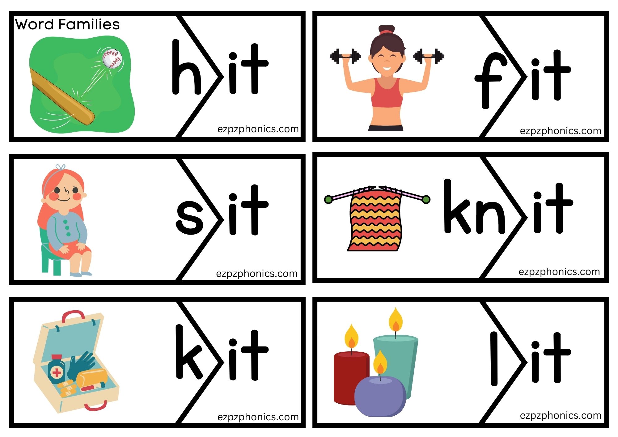 Word Family it puzzle word match - ezpzphonics.com